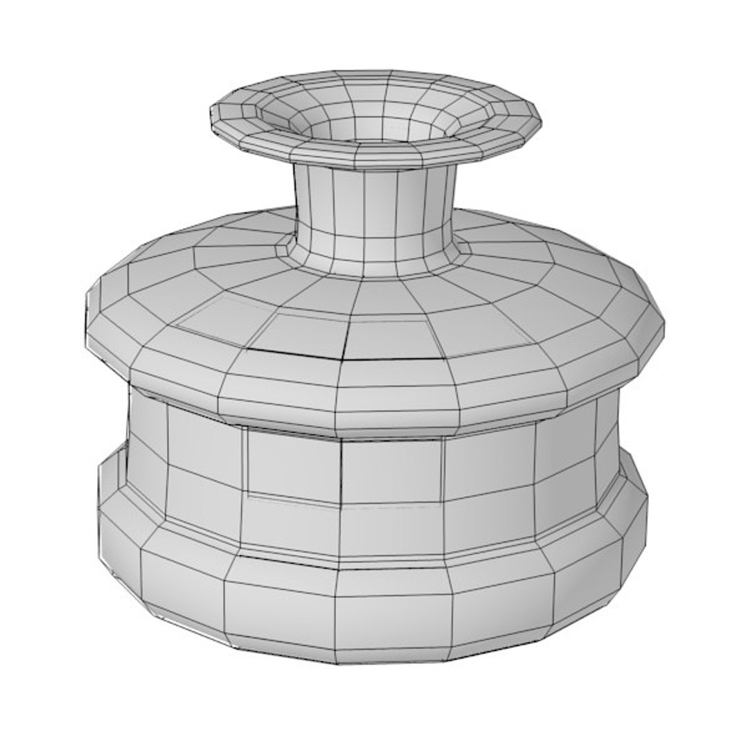 3d model ink pot inkpot