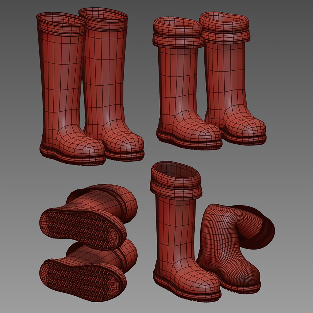 3D model Yellow rubber boots - TurboSquid 2160819