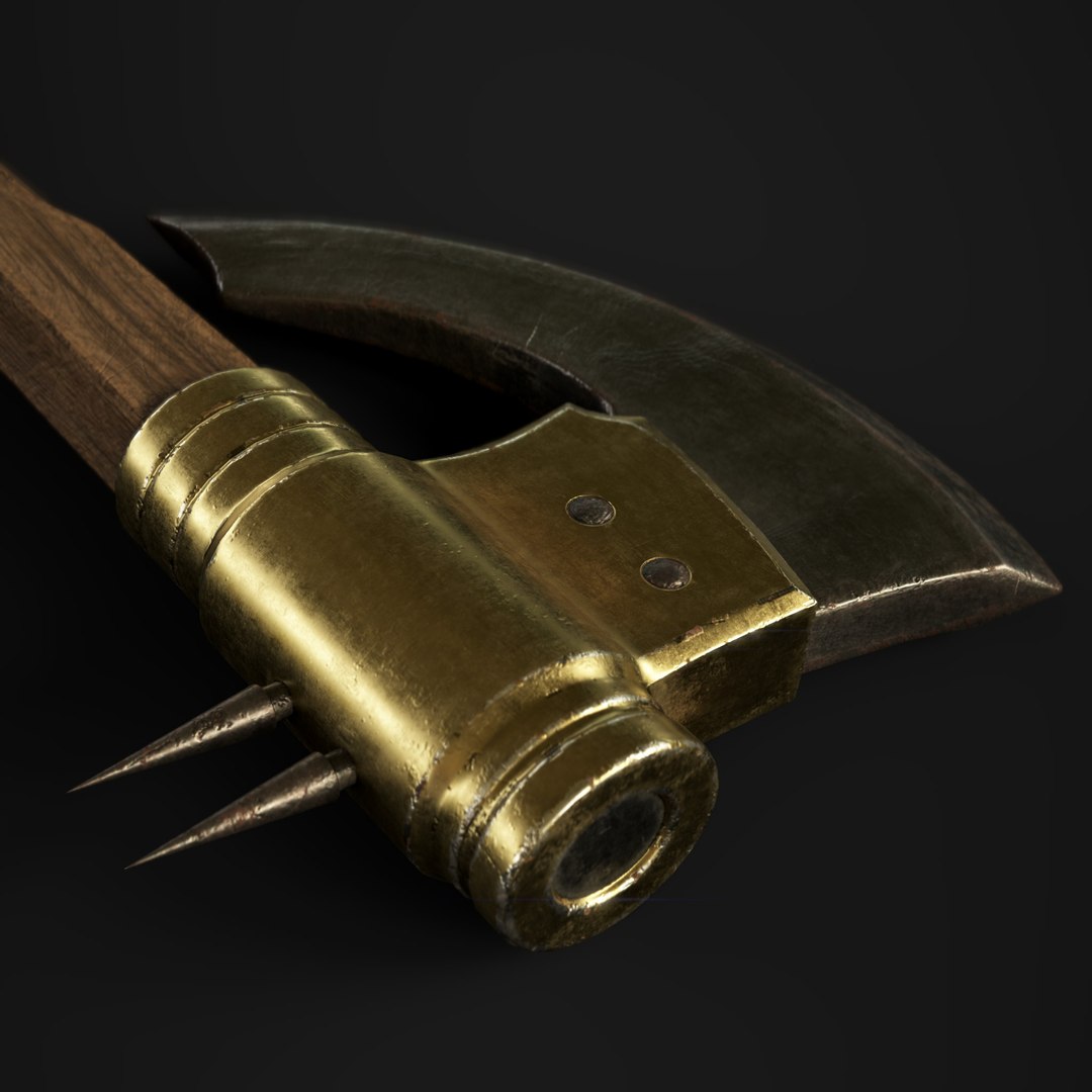 3D Gold Battle Axe Model - TurboSquid 1299949
