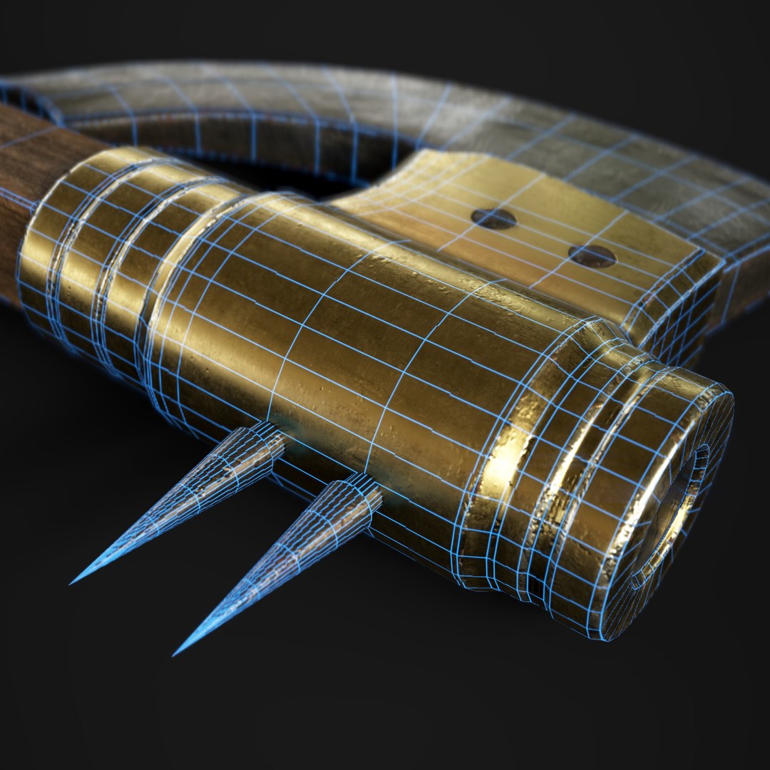 3D Gold Battle Axe Model - TurboSquid 1299949