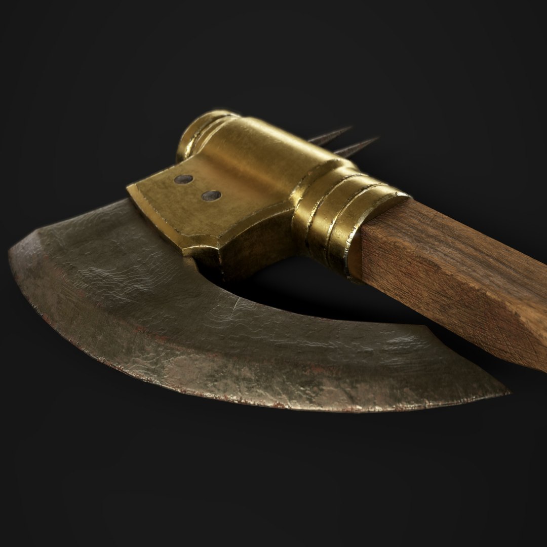 3D Gold Battle Axe Model - TurboSquid 1299949