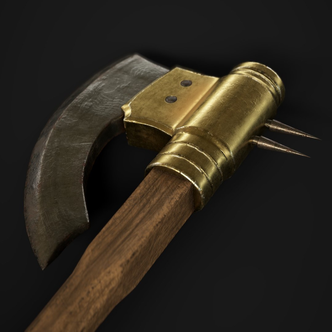 3D Gold Battle Axe Model - TurboSquid 1299949