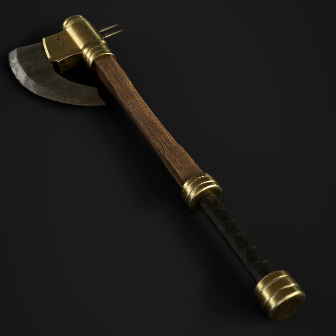 3D Gold Battle Axe Model - TurboSquid 1299949