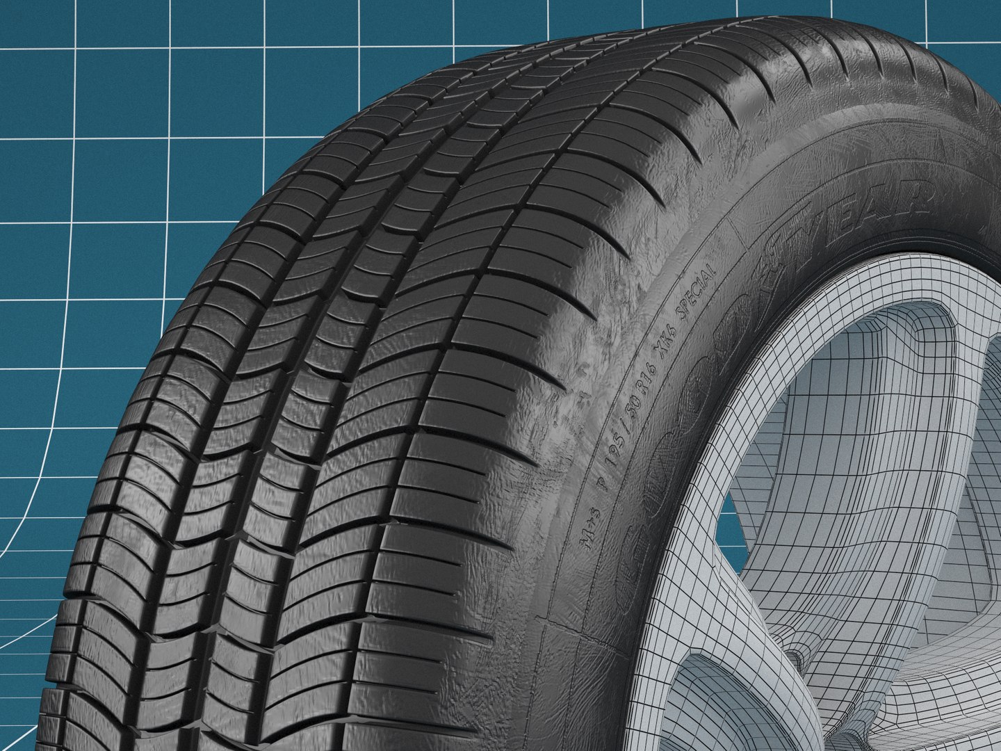 3D Realistic Car Tire Model - TurboSquid 1182782
