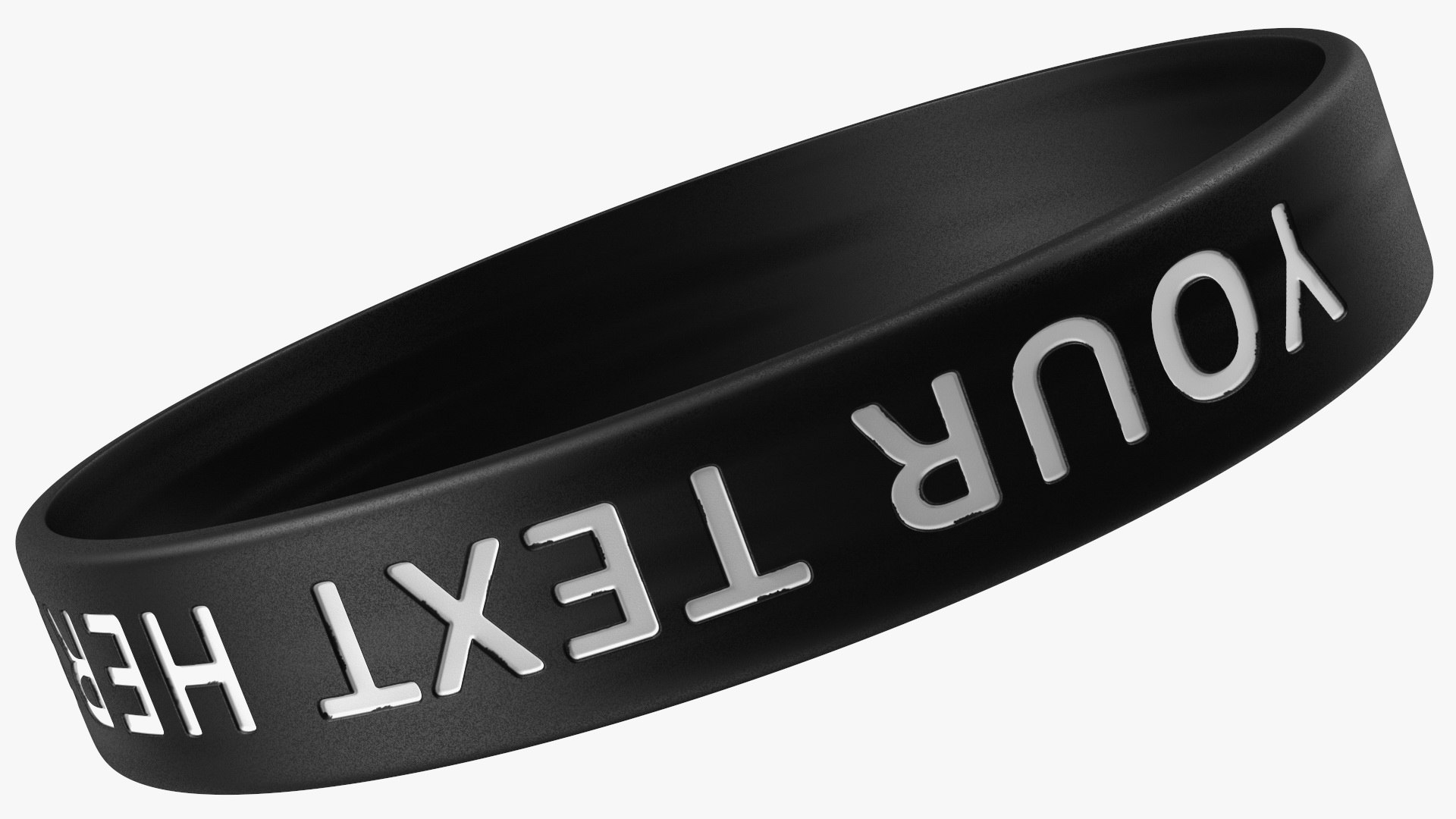 Custom Text Silicone Wristband 3D Model - TurboSquid 1769418