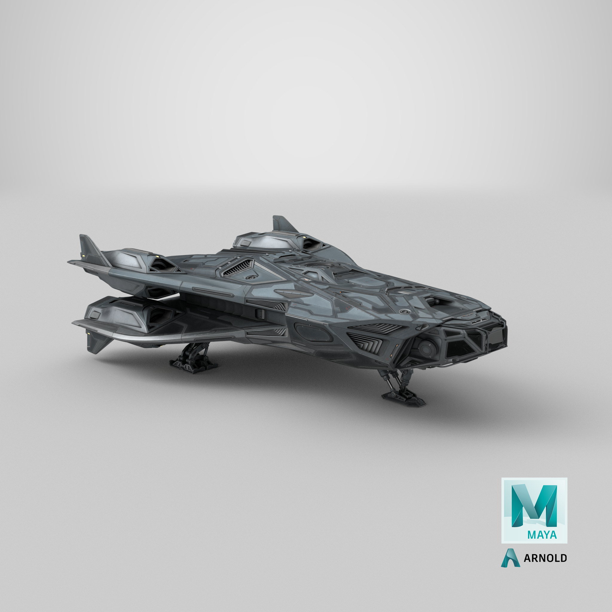 Sci-fi Spaceship PBR 3D - TurboSquid 1817163
