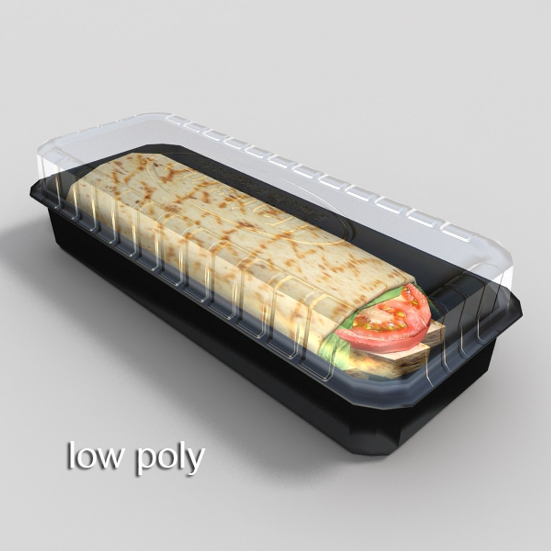 3d Model Grilled Chicken Wrap