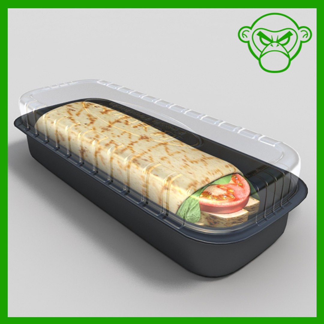 3d Model Grilled Chicken Wrap