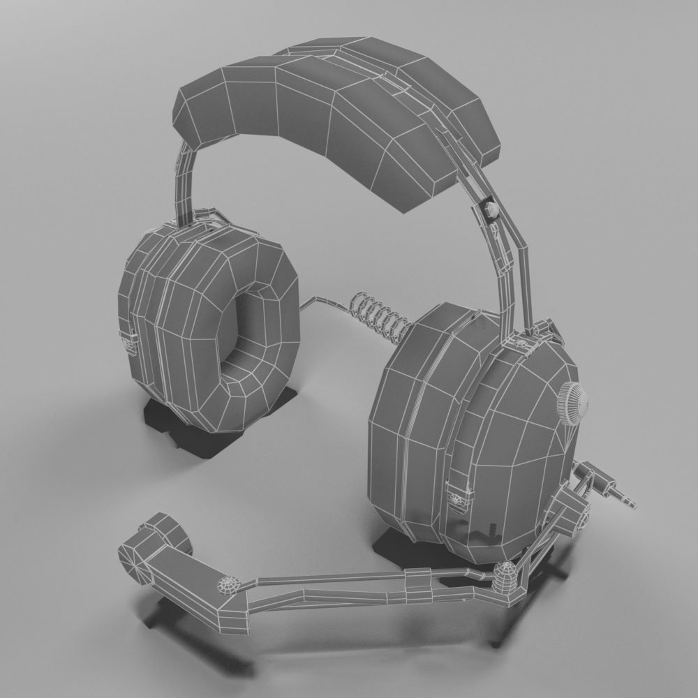 headset helicopters 3d model