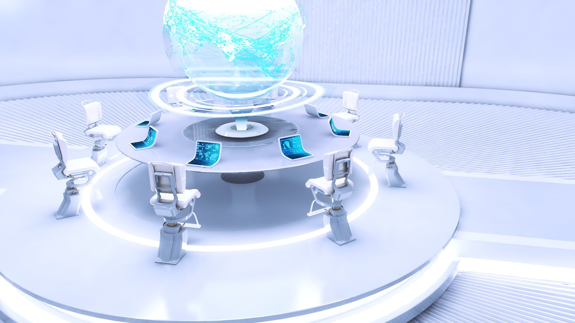 Meeting Futuristic Room 3D Model - TurboSquid 1683825