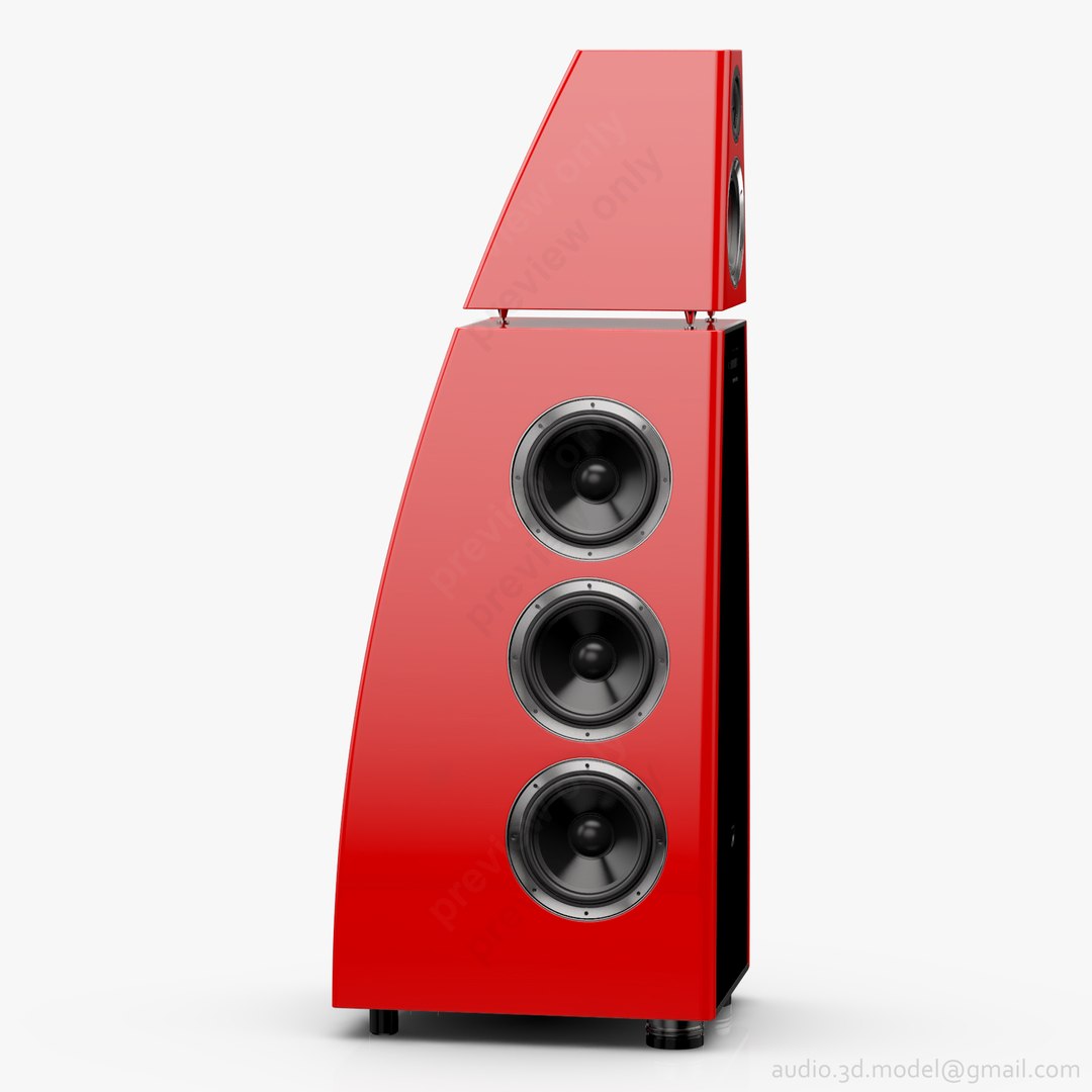 3D Model Floorstanding Meridian Dsp8000 Red - TurboSquid 1170575