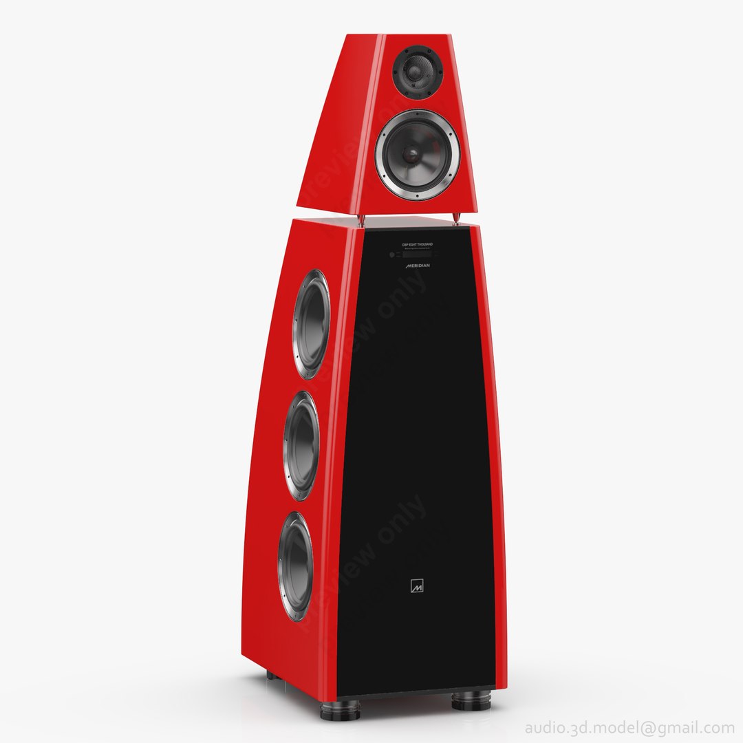 3D Model Floorstanding Meridian Dsp8000 Red - TurboSquid 1170575
