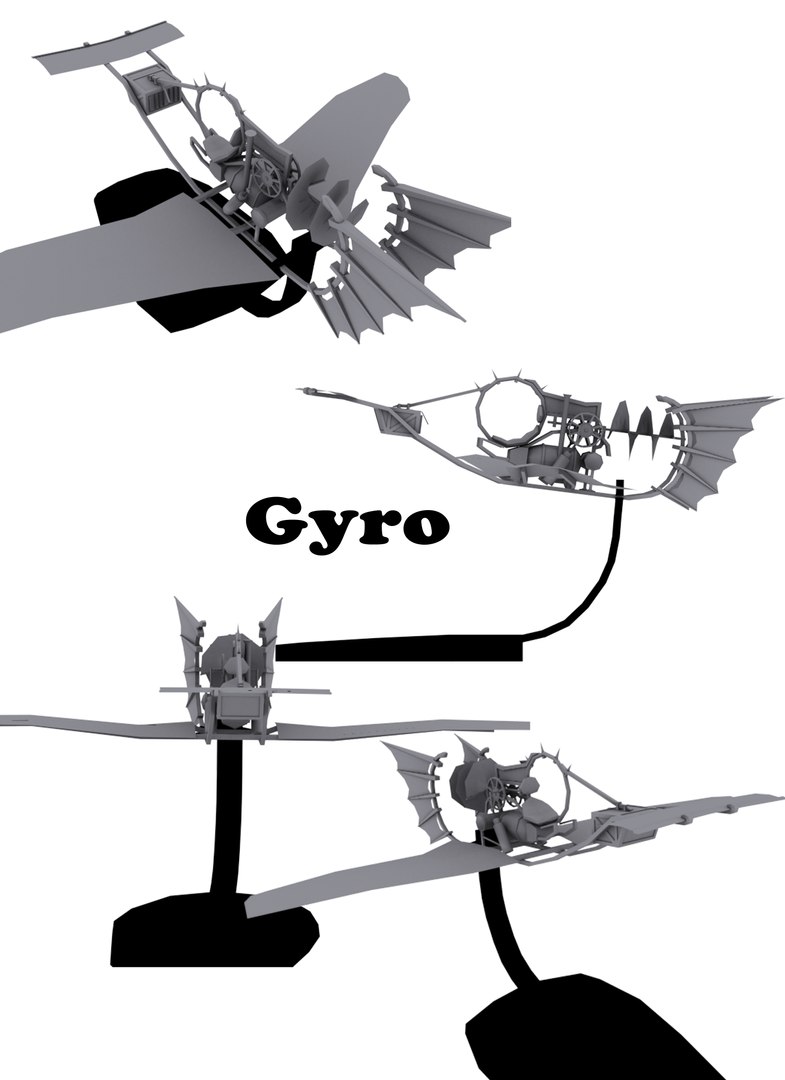 Gyro Flying Machine 3d Model