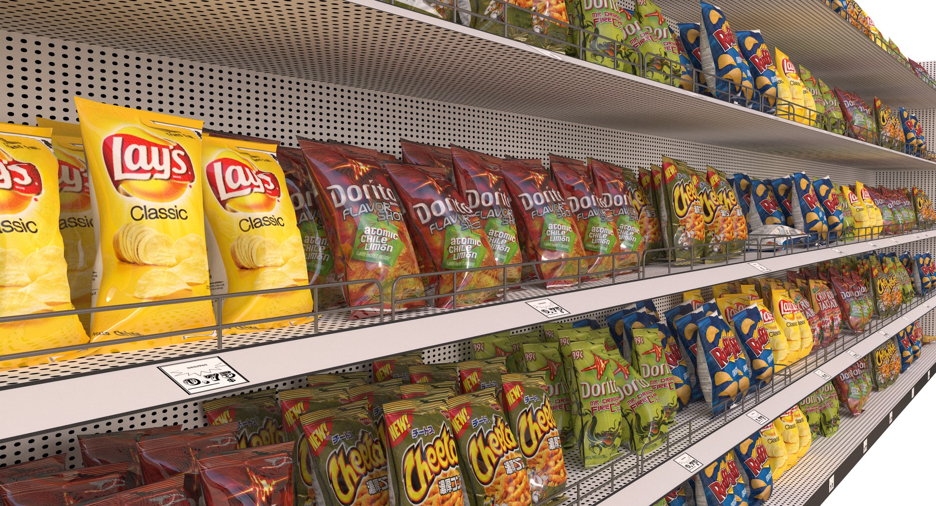 Chips Shelf 3D Model - TurboSquid 1316357