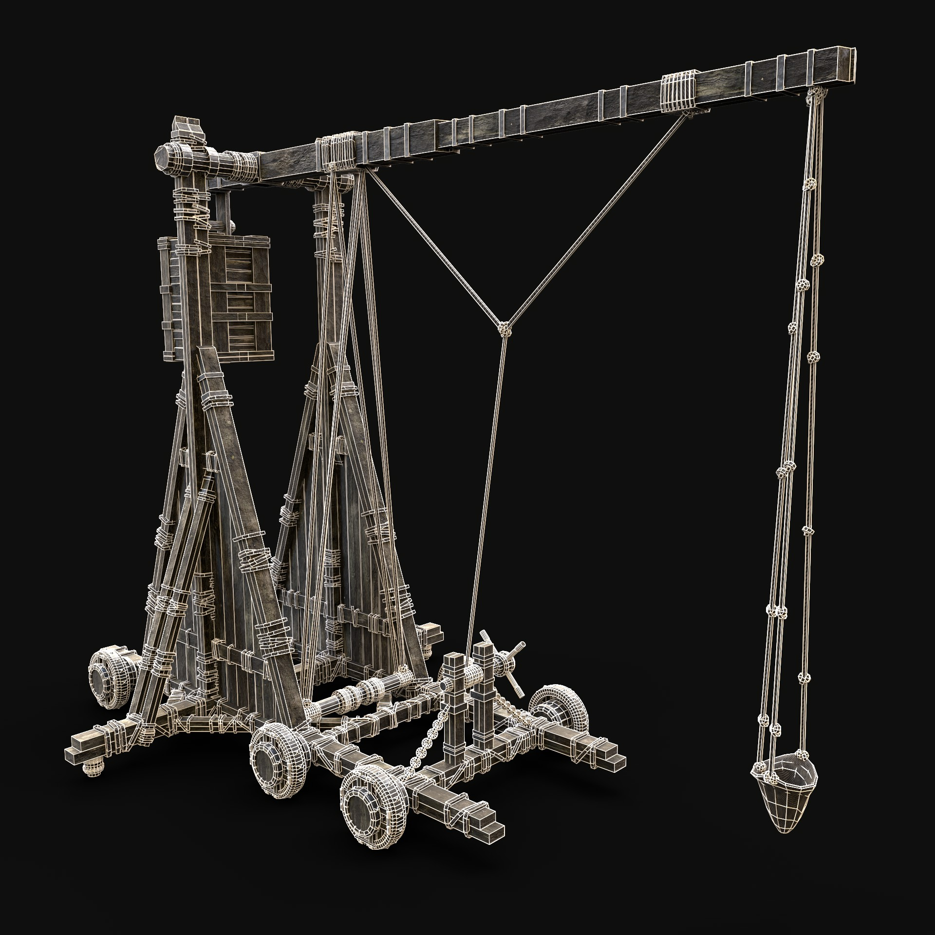 3D TREBUCHET CONSTRUCTION WAR MACHINE MEDIEVAL SIEGE ENGINE BATTLE ...