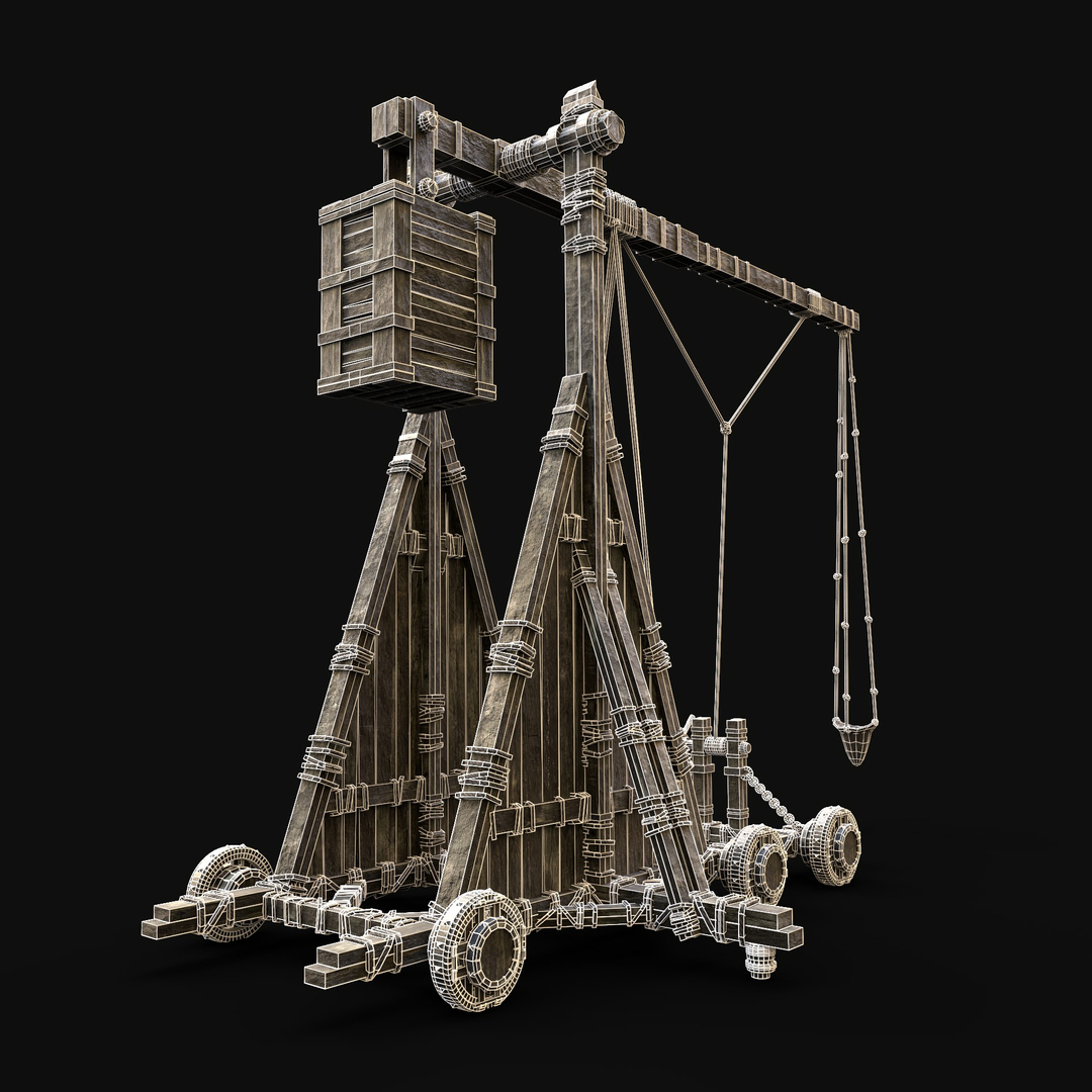 3D TREBUCHET CONSTRUCTION WAR MACHINE MEDIEVAL SIEGE ENGINE BATTLE ...