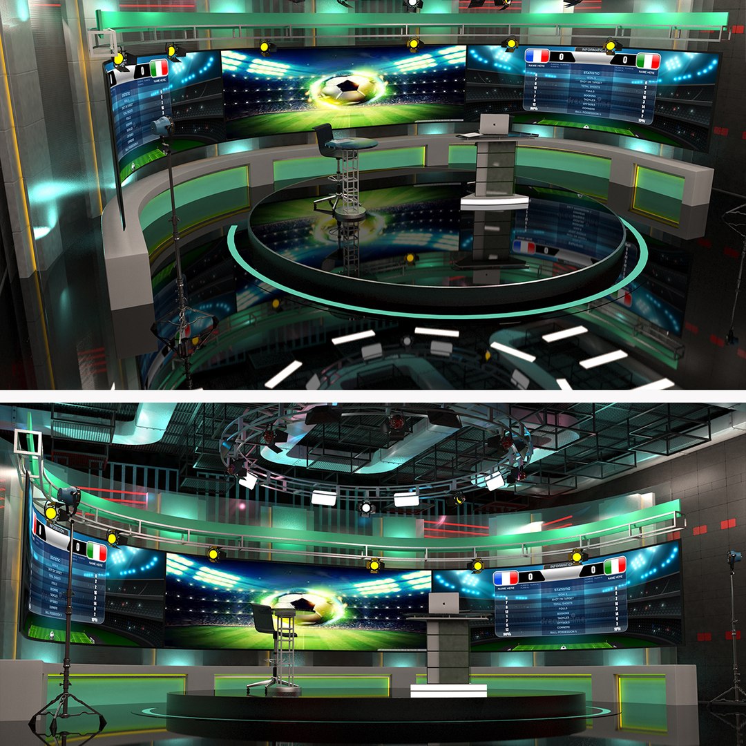 3D Sport Studio Stand Model - TurboSquid 1970259