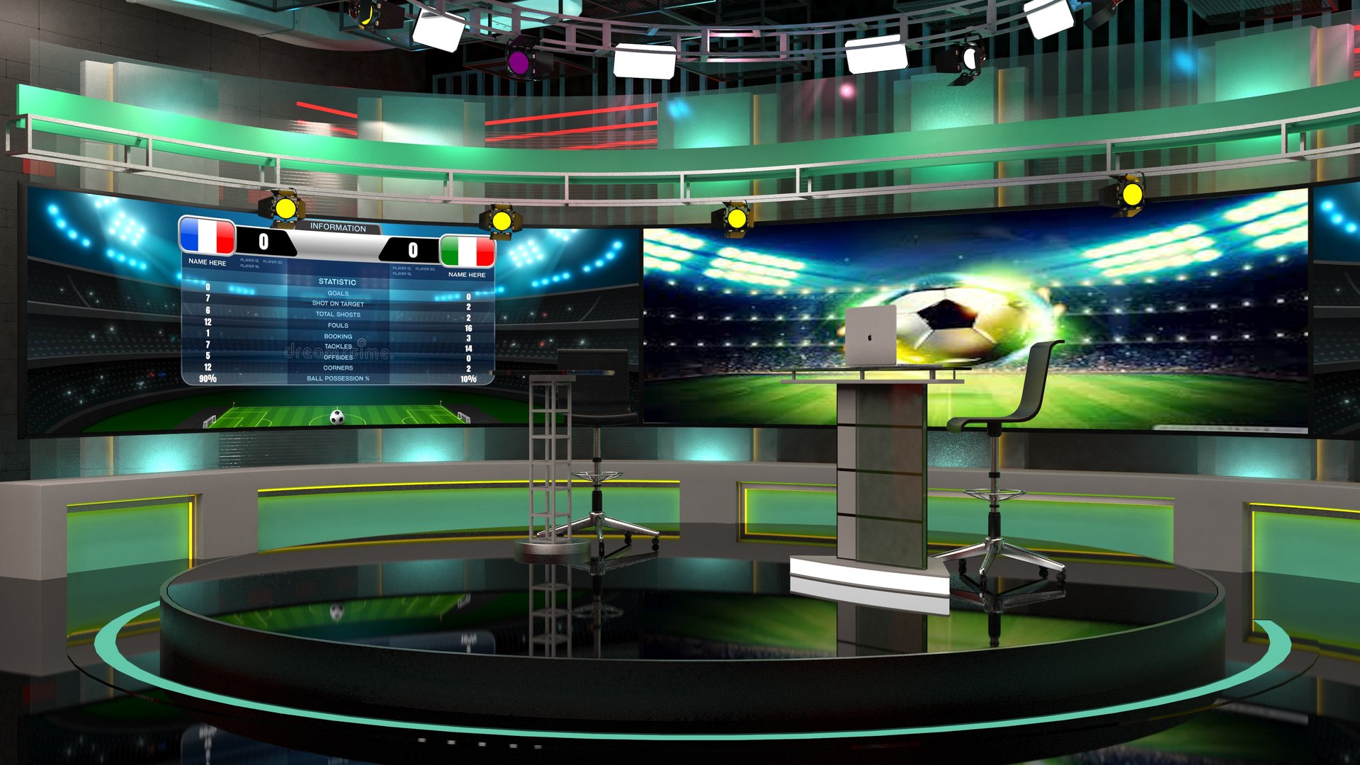 3D Sport Studio Stand Model - TurboSquid 1970259