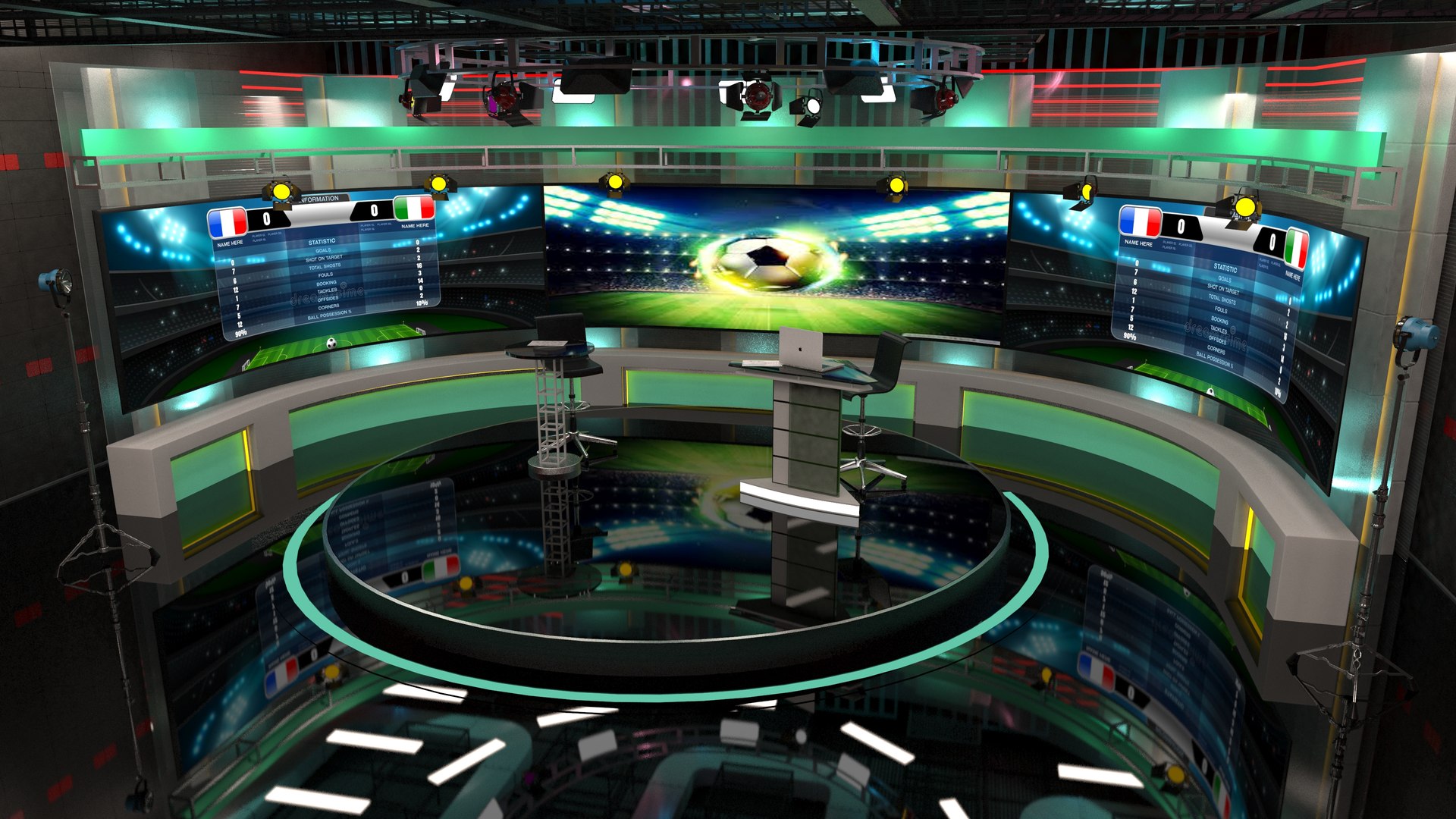 3D Sport Studio Stand Model - TurboSquid 1970259