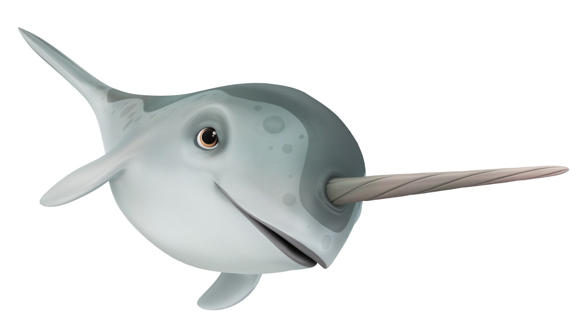 Cartoon Narwhal And Sword Fish 3D - TurboSquid 2095213