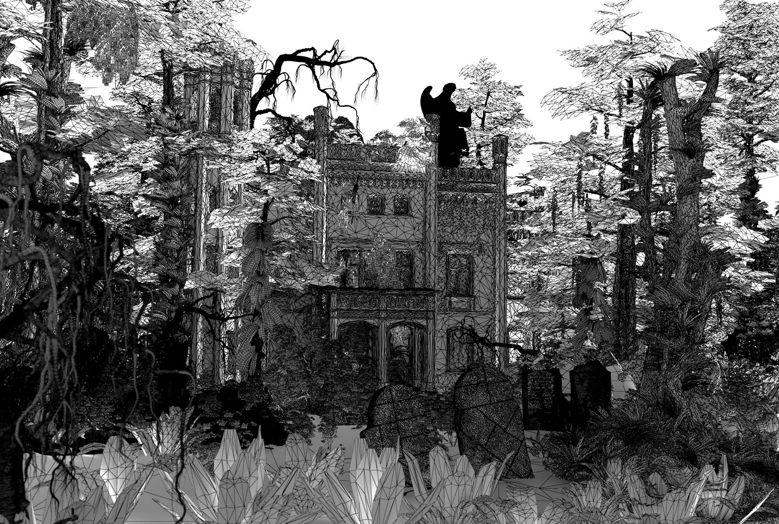 3D Haunted House Scene Model - TurboSquid 1992278