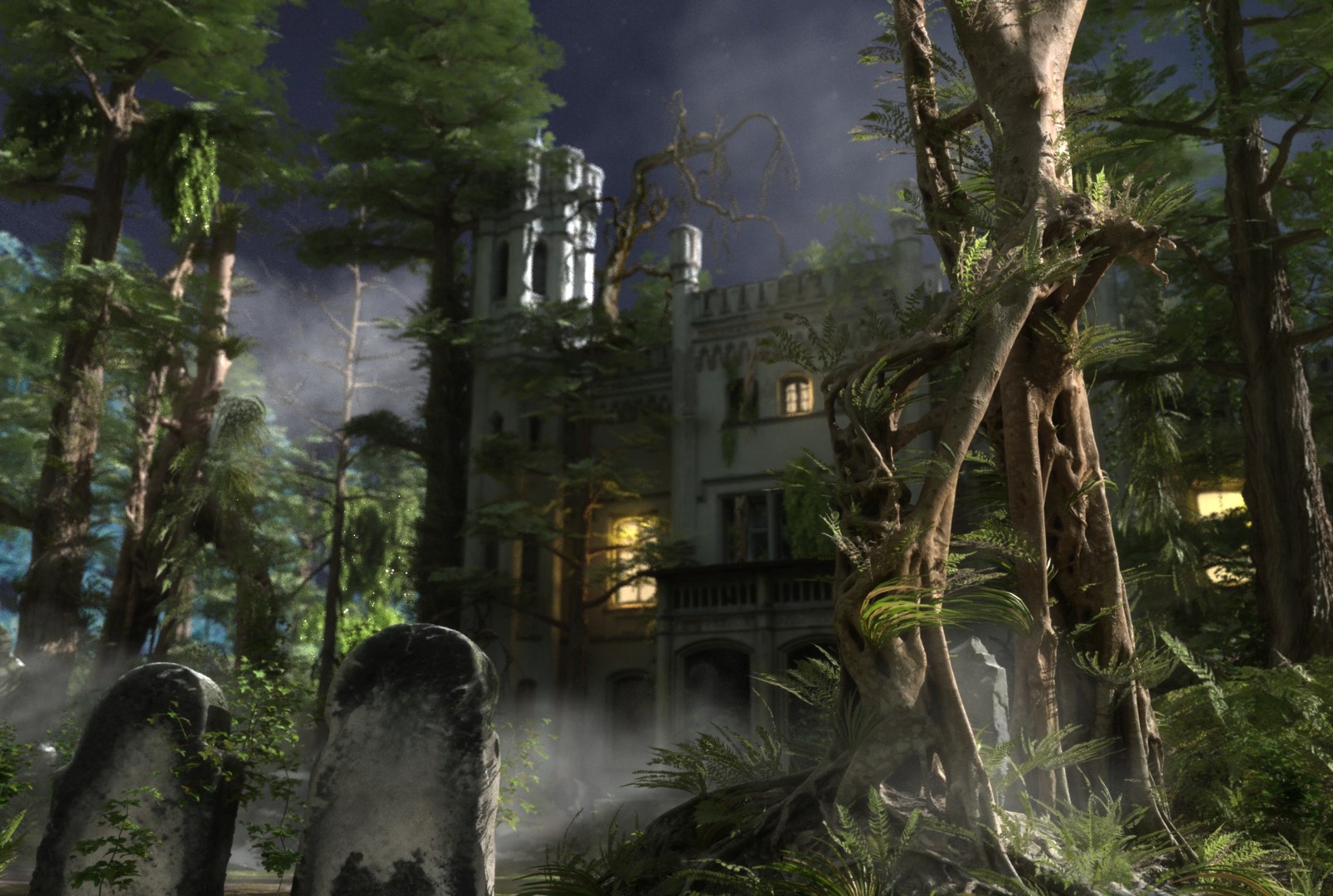 3D Haunted House Scene Model - TurboSquid 1992278