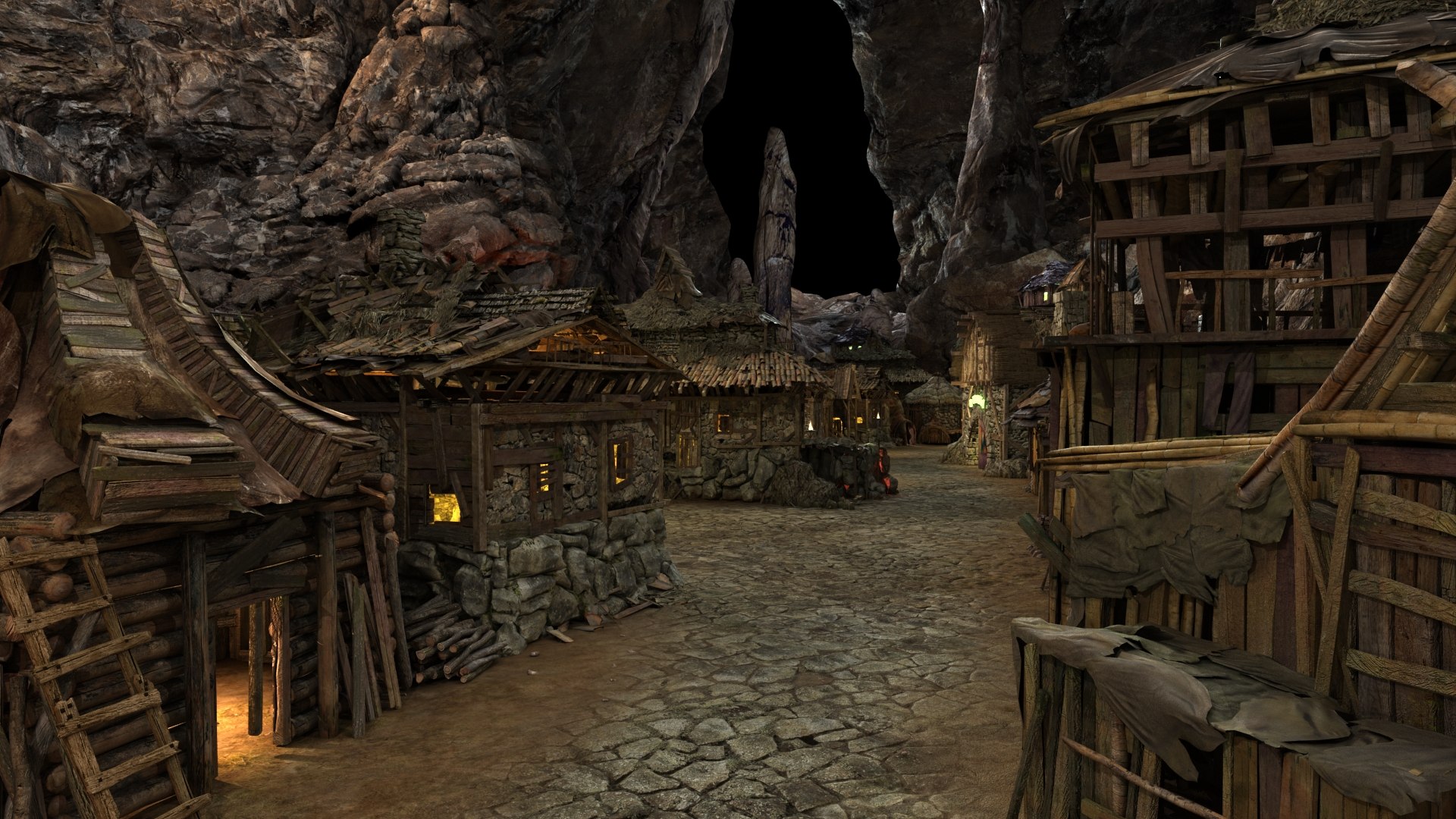 Cave Village 3d Max