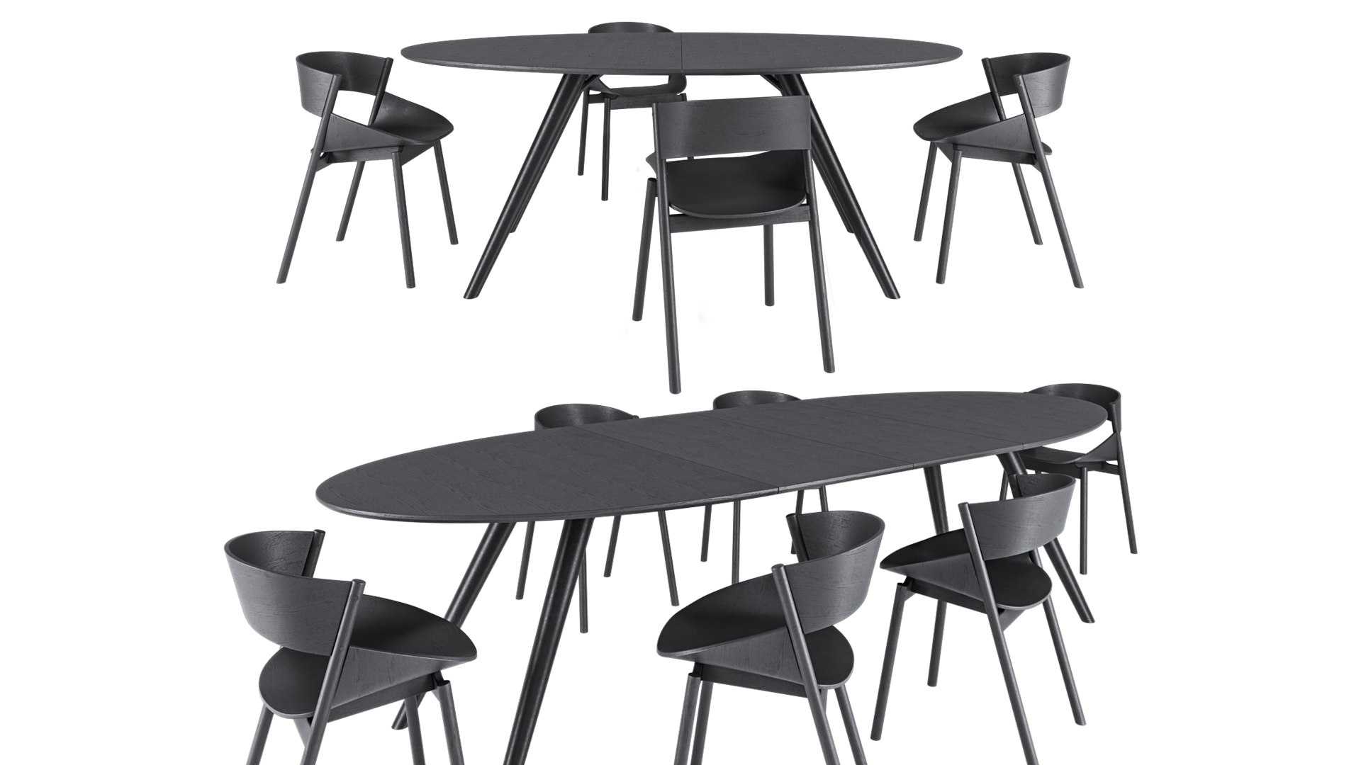 Eclipse Dining Table And Port Dining Chair 3D - TurboSquid 2126878