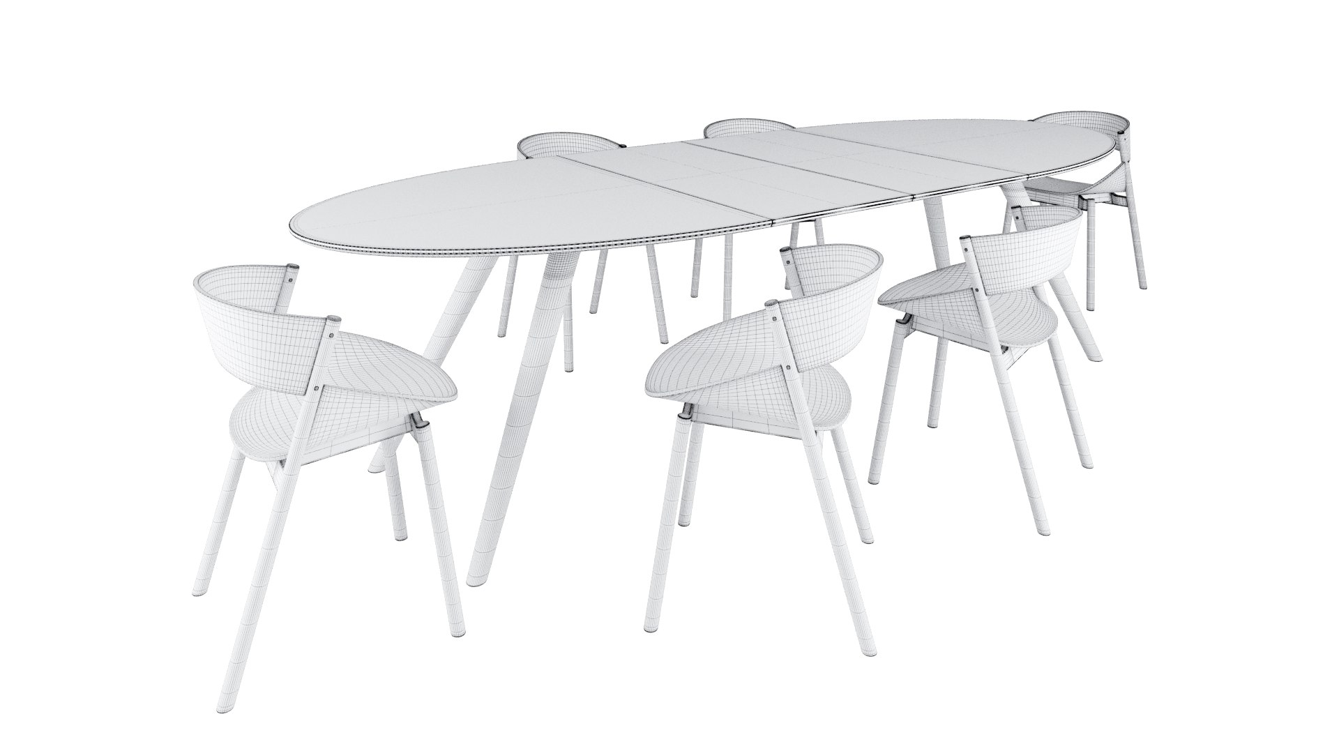 Eclipse Dining Table And Port Dining Chair 3D - TurboSquid 2126878