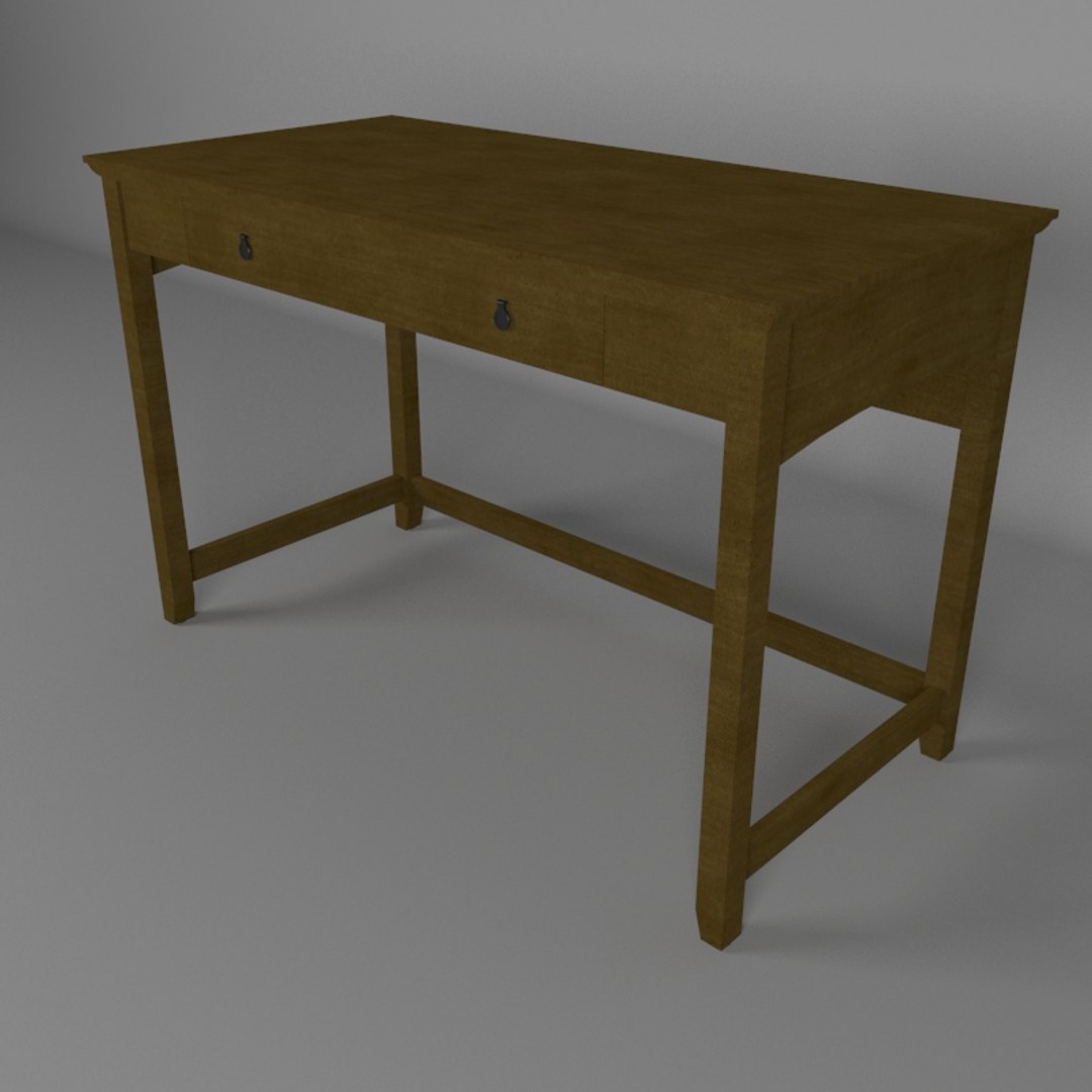 3D Wood Desk Model - TurboSquid 1197433