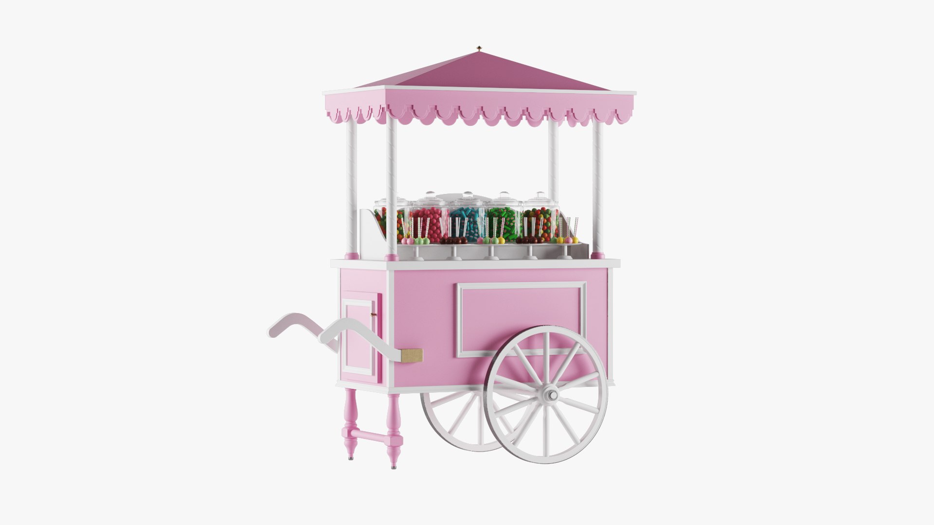 3D Candy Cart With Sweets - TurboSquid 2218219