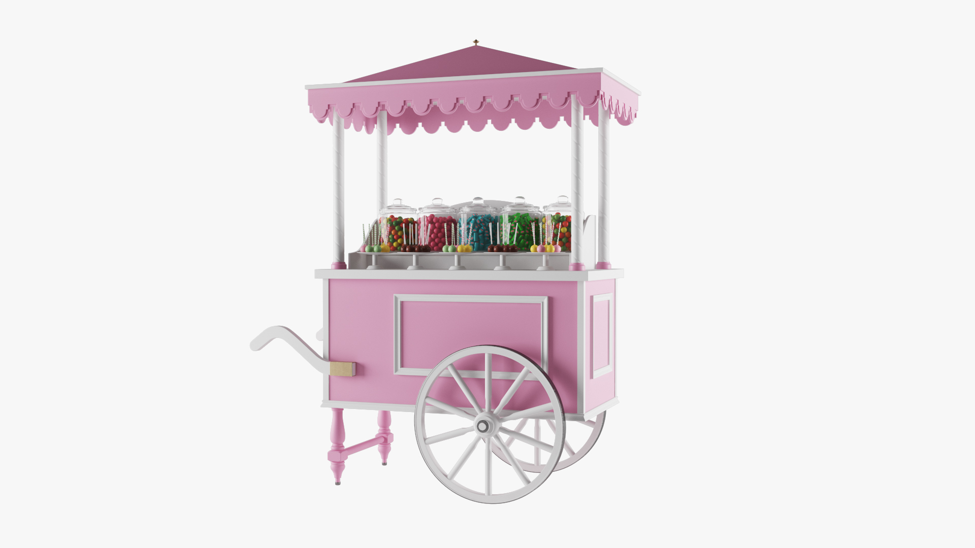 3D Candy Cart With Sweets - TurboSquid 2218219