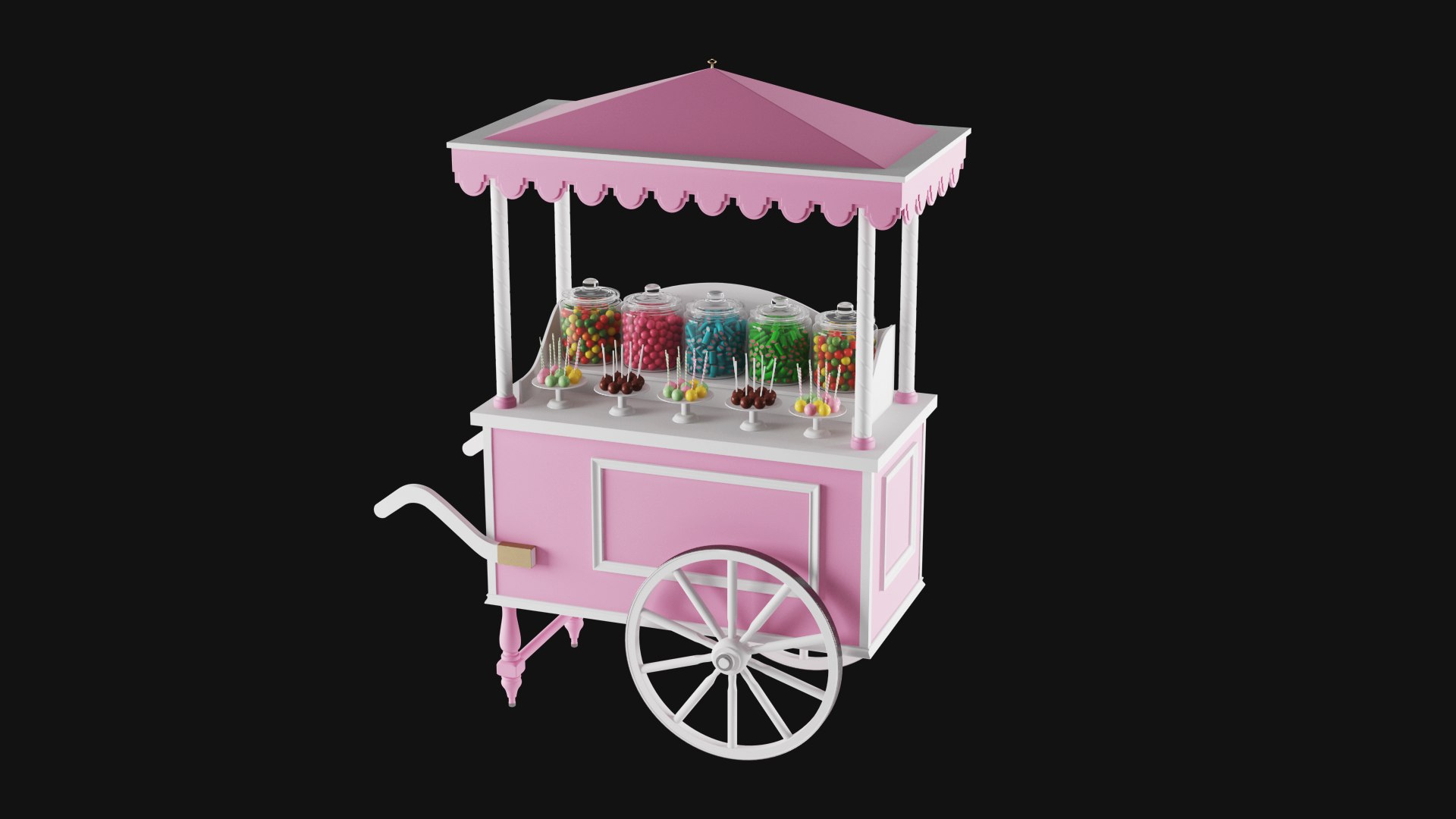 3D Candy Cart With Sweets - TurboSquid 2218219
