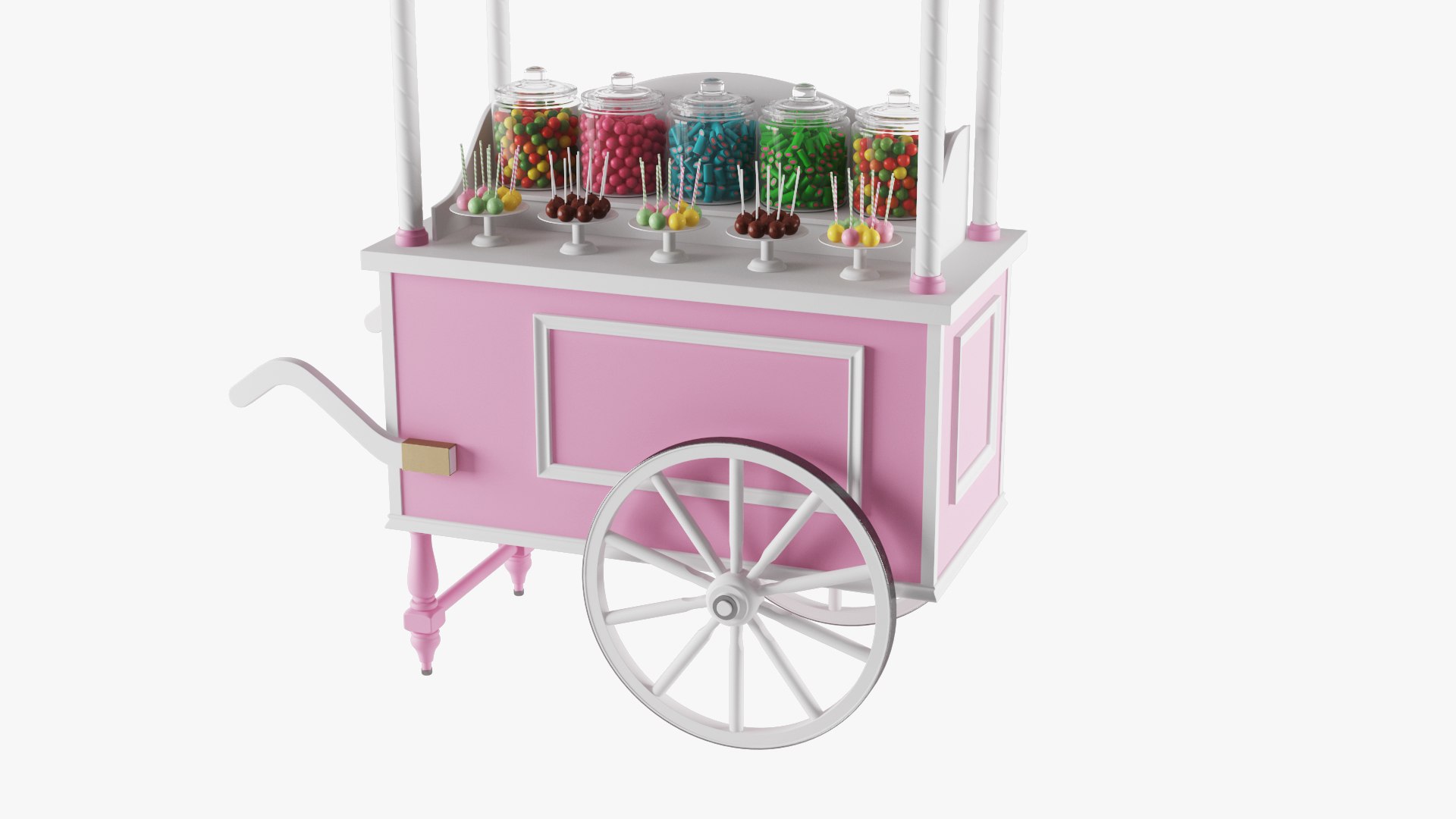 3D Candy Cart With Sweets - TurboSquid 2218219