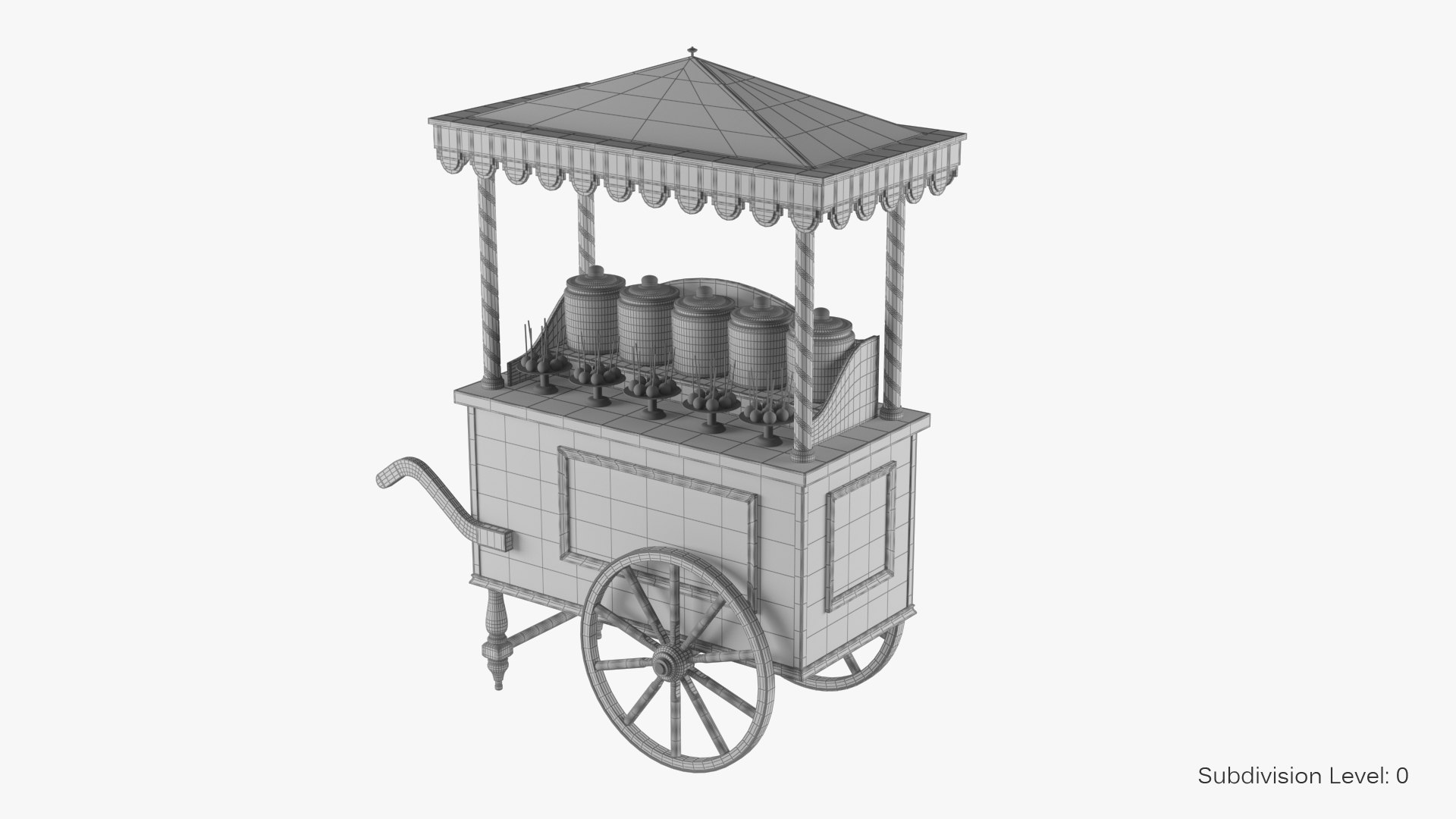 3D Candy Cart With Sweets - TurboSquid 2218219