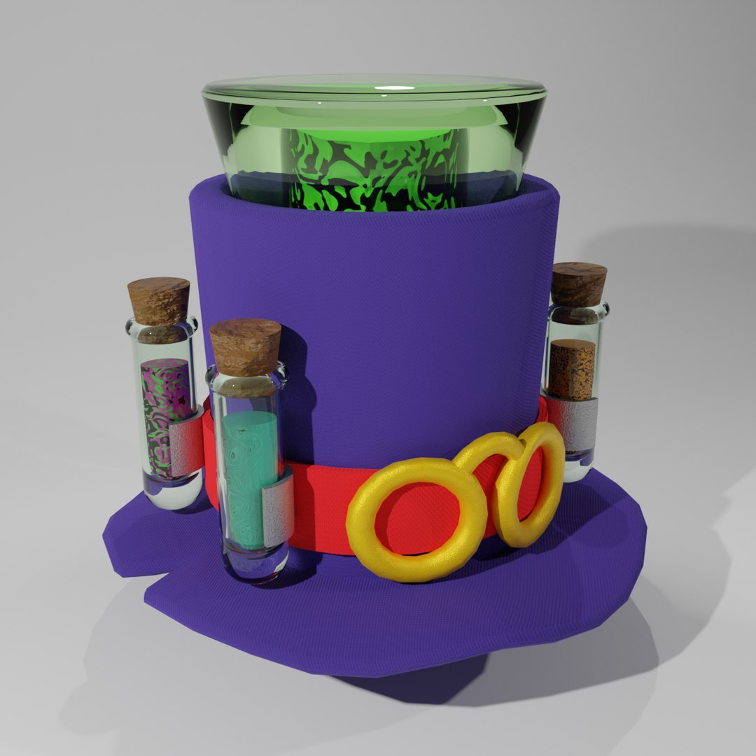 3D Model Alchemist Hat In Cartoon Style - TurboSquid 1947306
