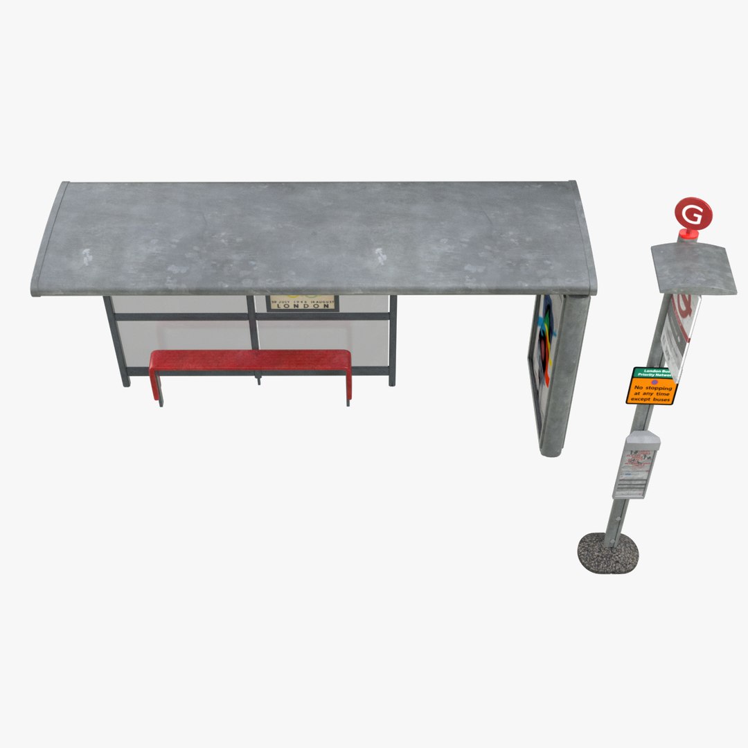3d London Bus Stop