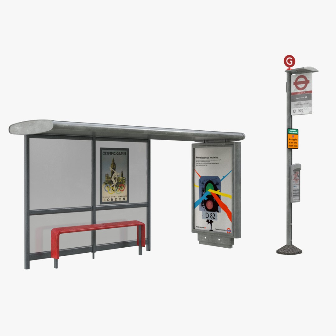 3d London Bus Stop