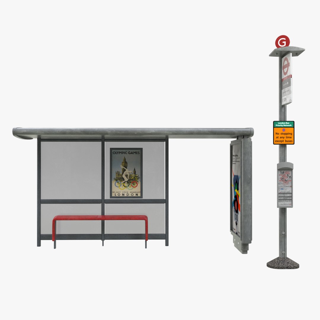 3d London Bus Stop