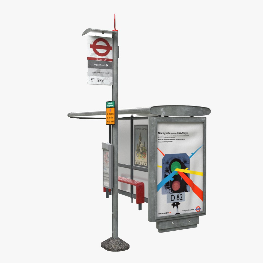 3d London Bus Stop