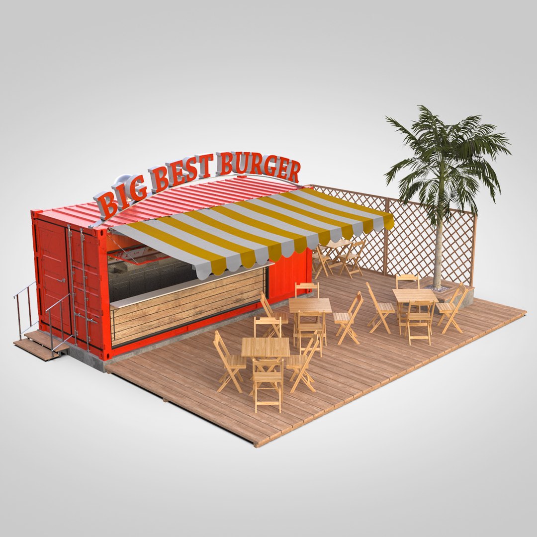 Burger Shipping Container Food 3D Model - TurboSquid 1291789