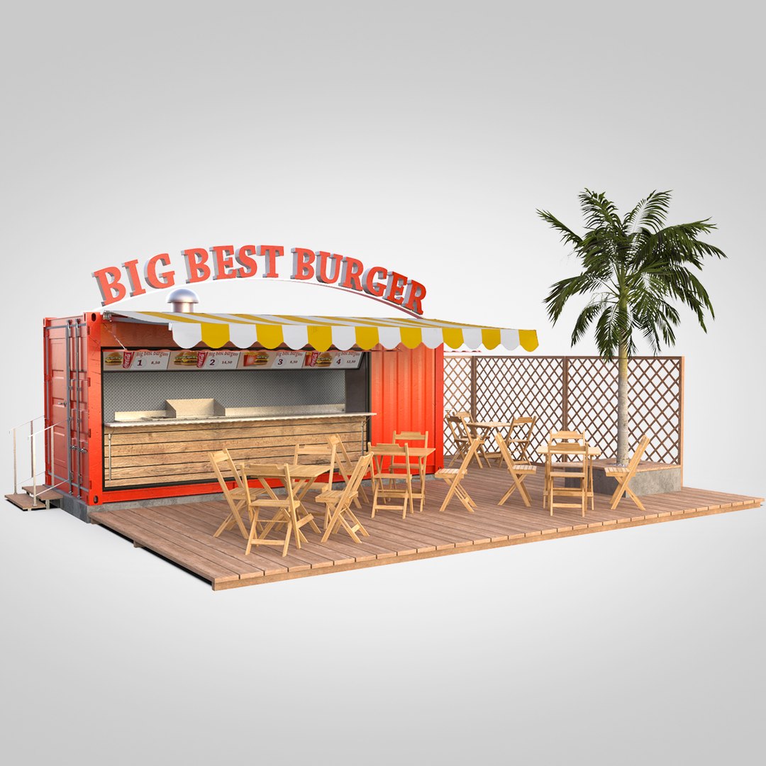 Burger Shipping Container Food 3D Model - TurboSquid 1291789