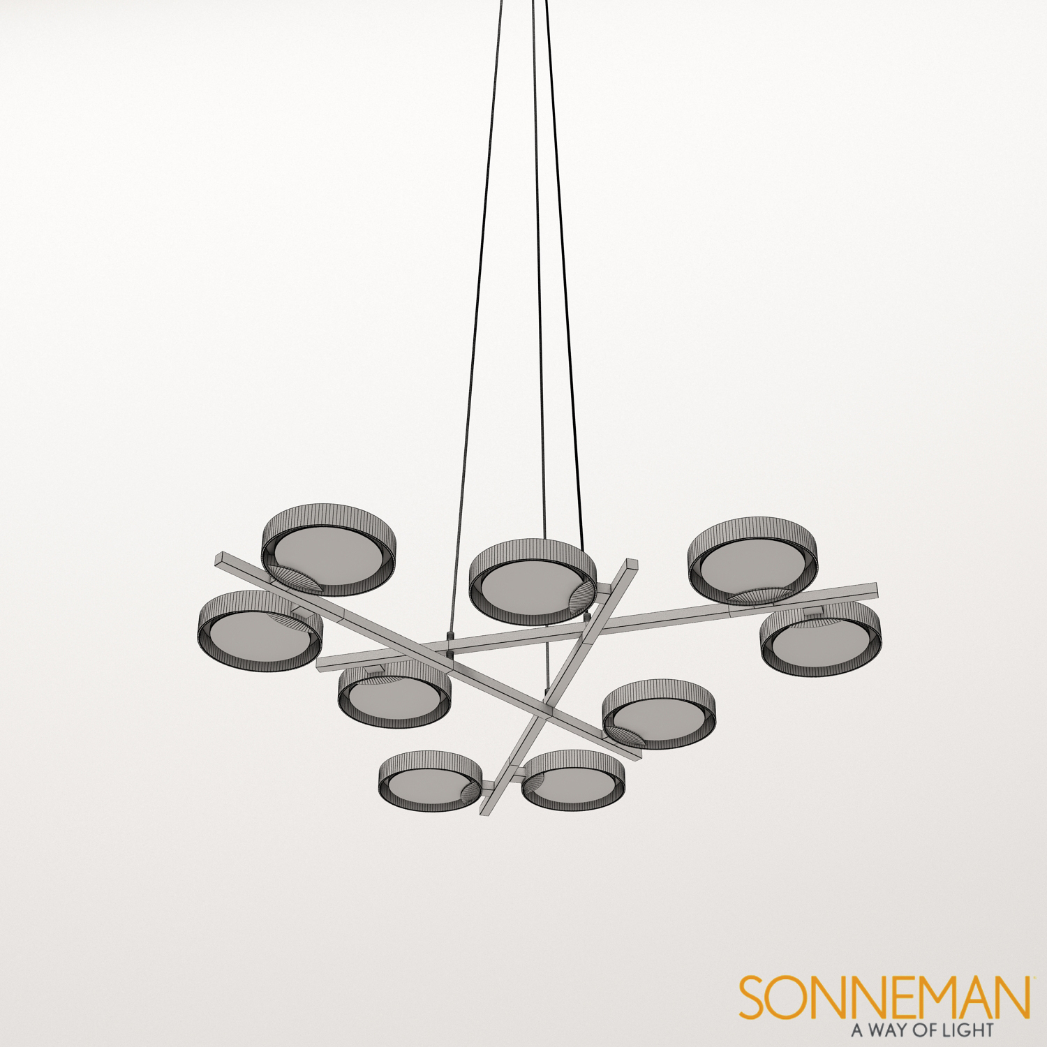 modèle 3D de SONNEMAN LIGHT GUIDE RING PENDENTIF LED À 9 LUMIÈRES ...