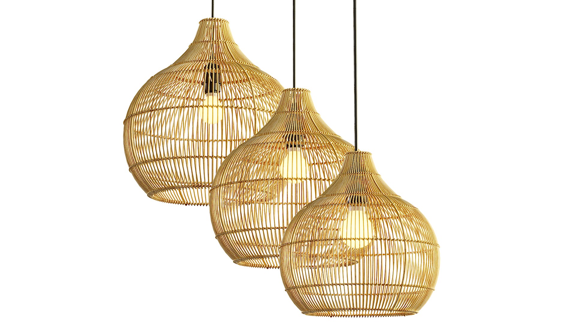 3D Aliexpress Modern Rattan Chandelier Model - TurboSquid 1953128