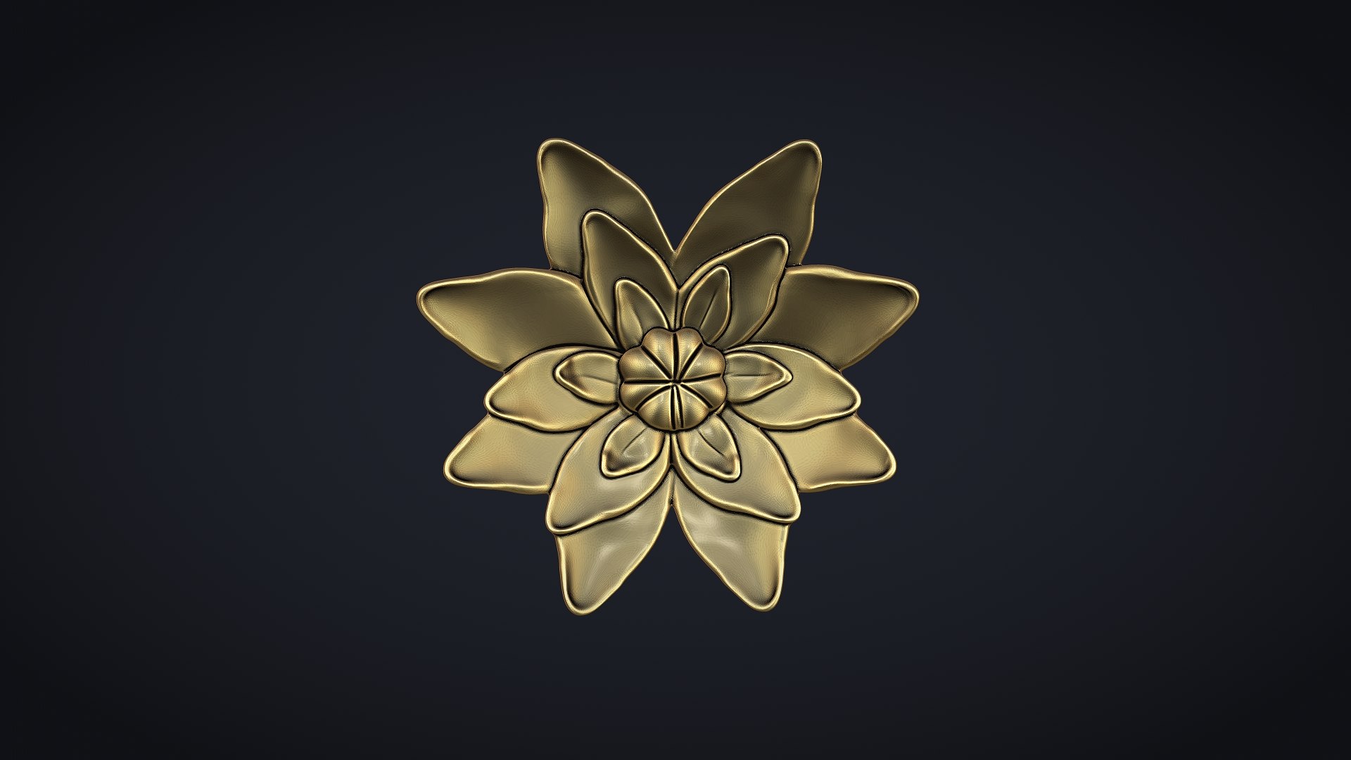 3D Lotus Flower Bas Relief - TurboSquid 2367278