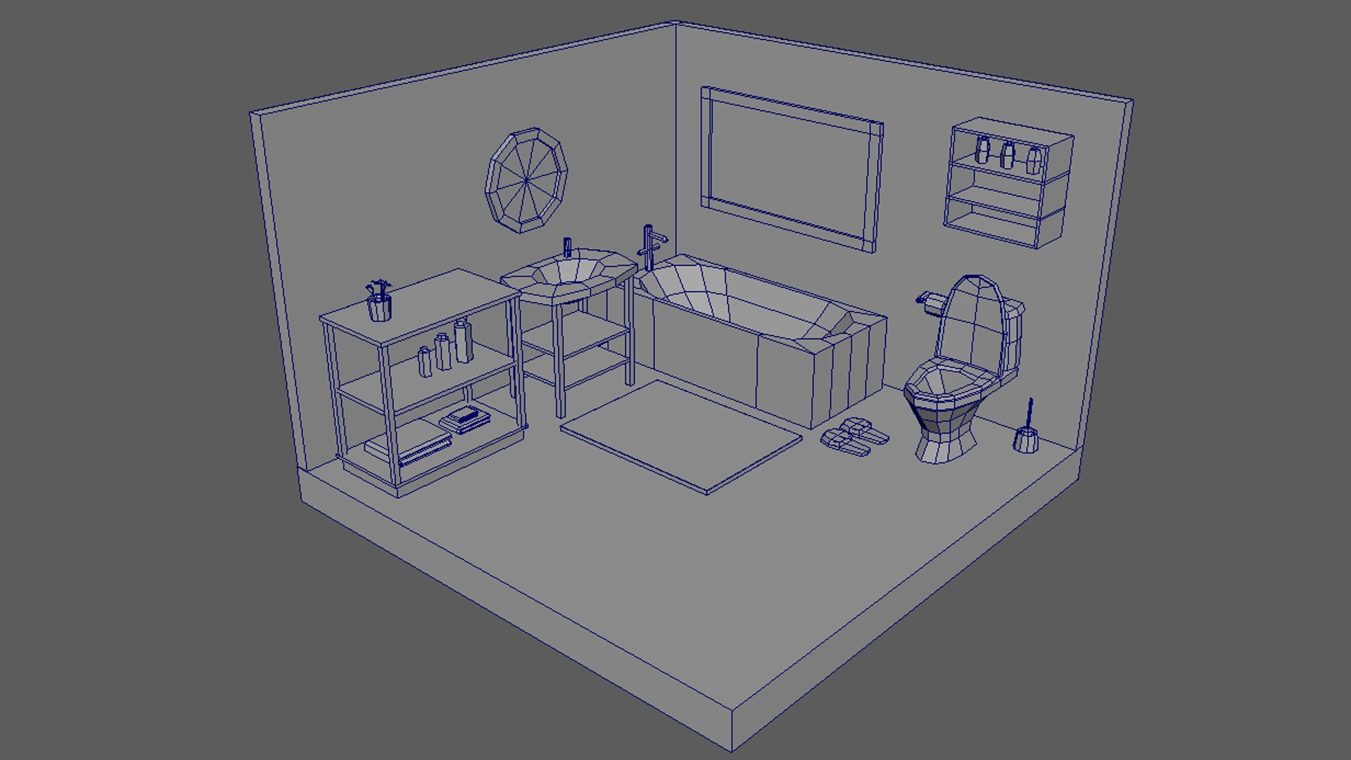 Low Poly Bathroom Pack 01 Model - TurboSquid 2083470