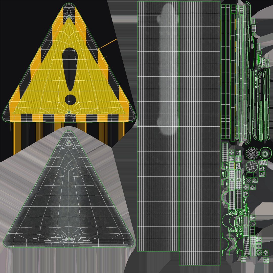 3D Construction Sign 05 Model - TurboSquid 1390986