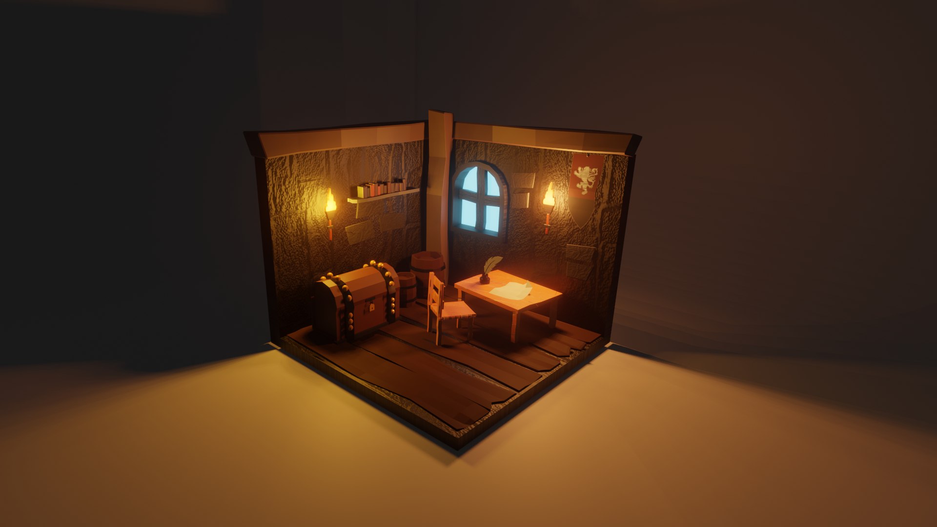 Medieval Study Room Isometric Low Poly 3D Model 3D Model - TurboSquid ...