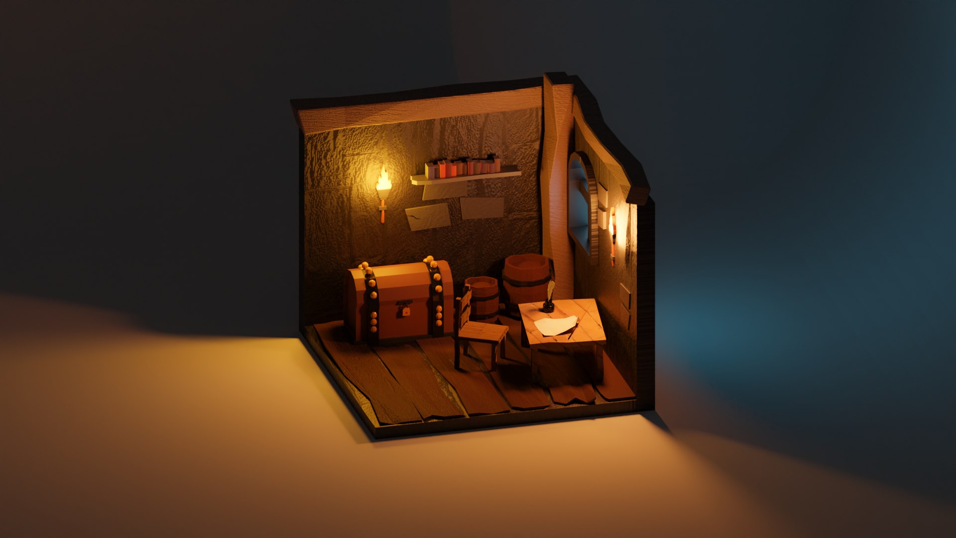 Medieval Study Room Isometric Low Poly 3D Model 3D Model - TurboSquid ...