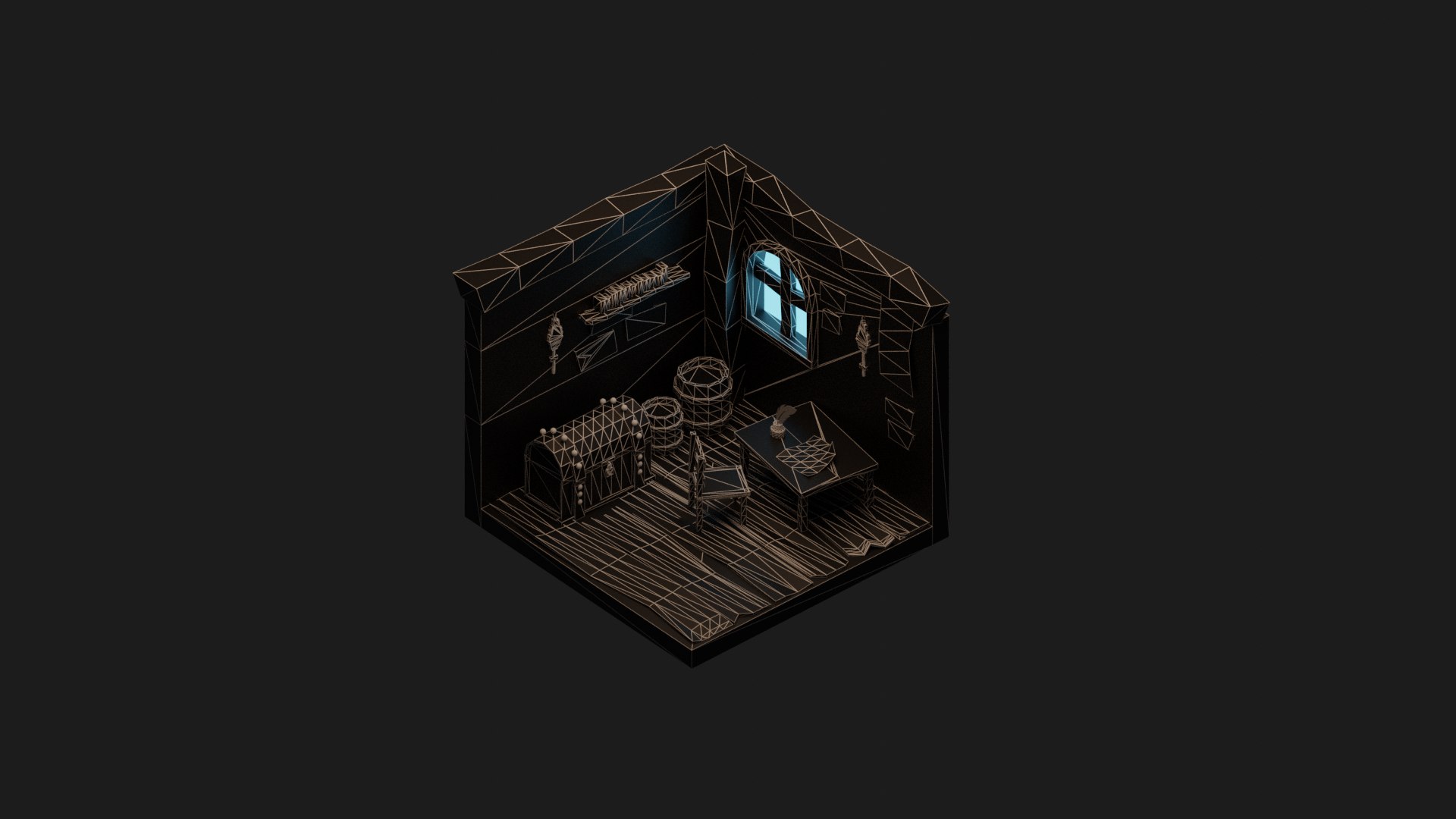 Medieval Study Room Isometric Low Poly 3D Model 3D Model - TurboSquid ...